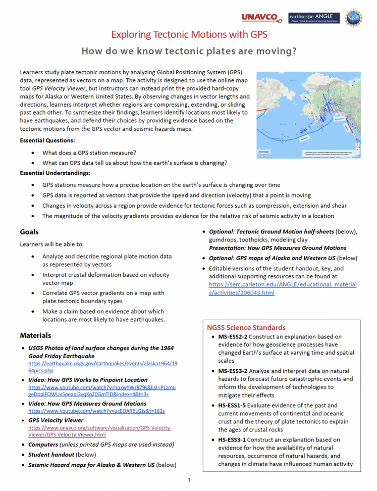 Exploring Tectonic Motions with GPS