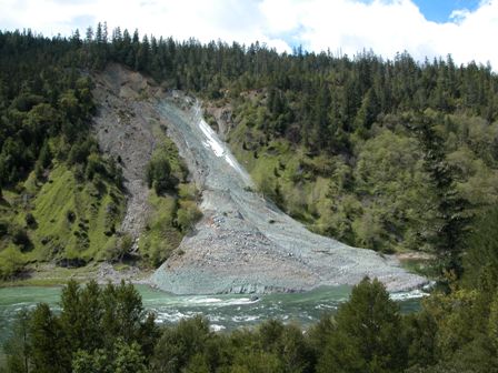 Photo of streamside landslide