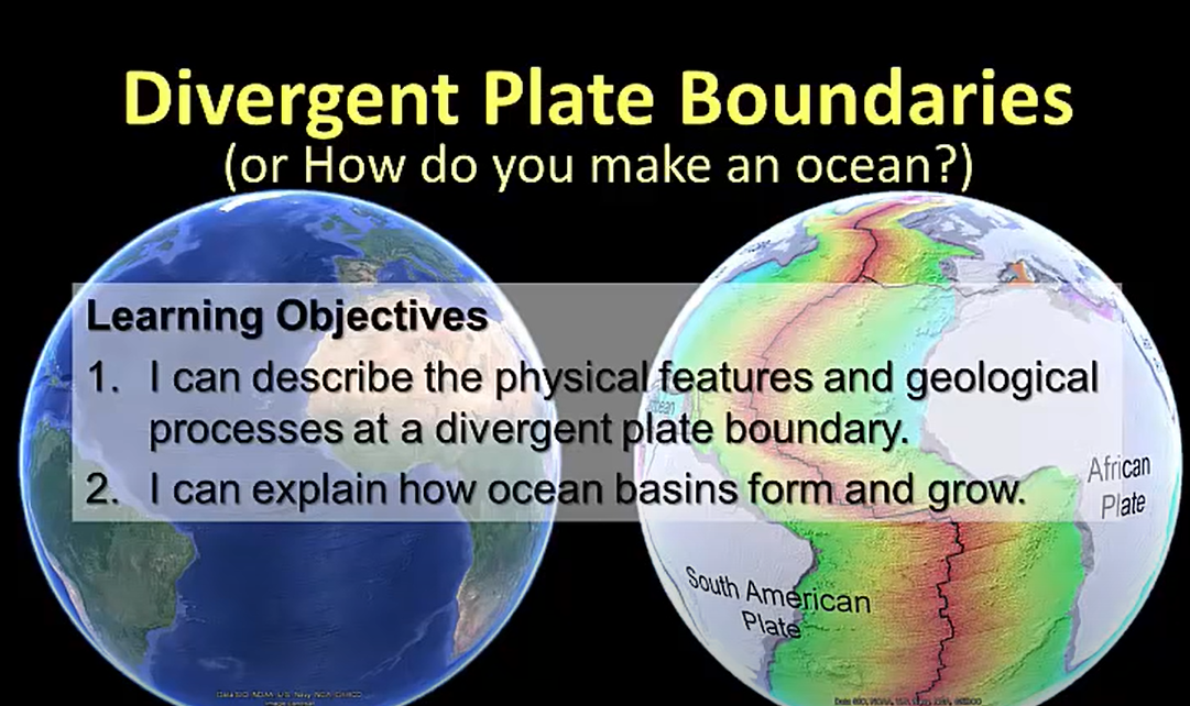 Divergent Plate Boundaries (or How do you make an ocean?)