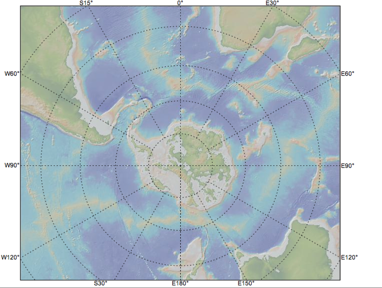 image of lat long lines around South Pole