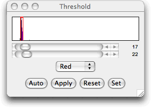 Example settings for threshold sliders