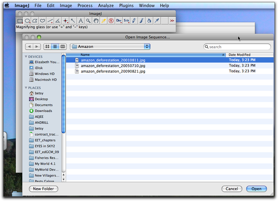 Using ImageJ to Detect Change