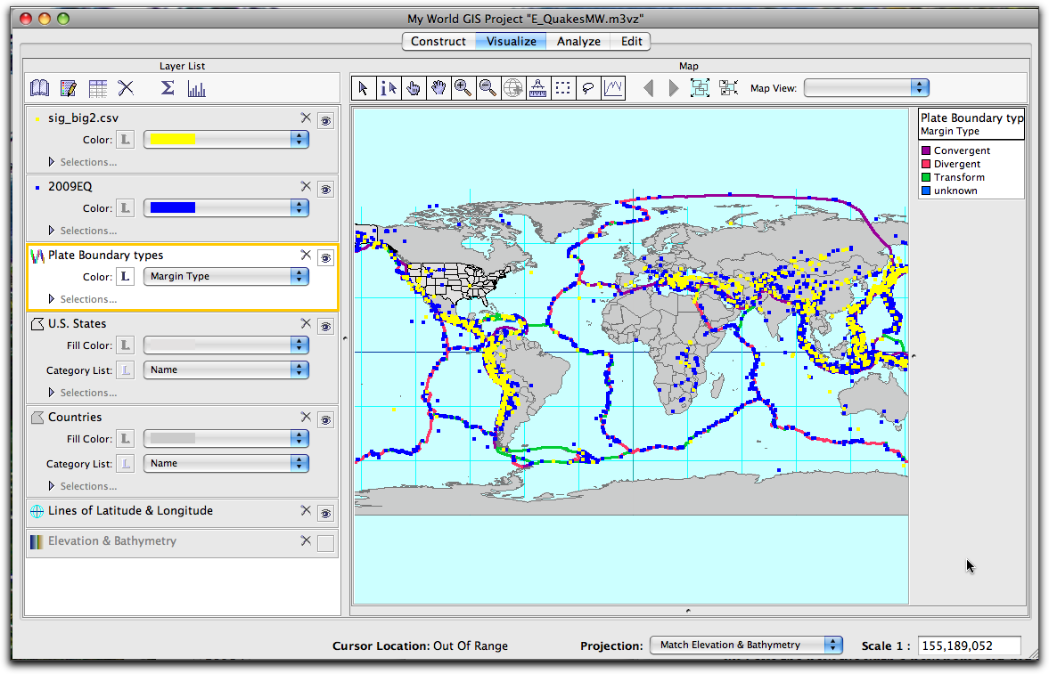 Using My World to Analyze Earthquake Patterns