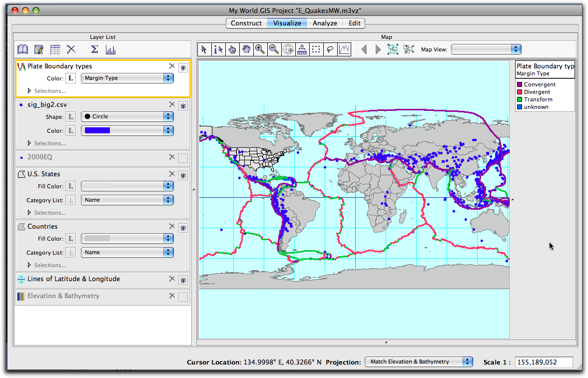 Using My World to Analyze Earthquake Patterns