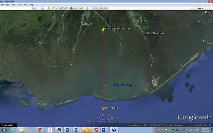 Visualizing the Lousiana Coast: Slope Calculation