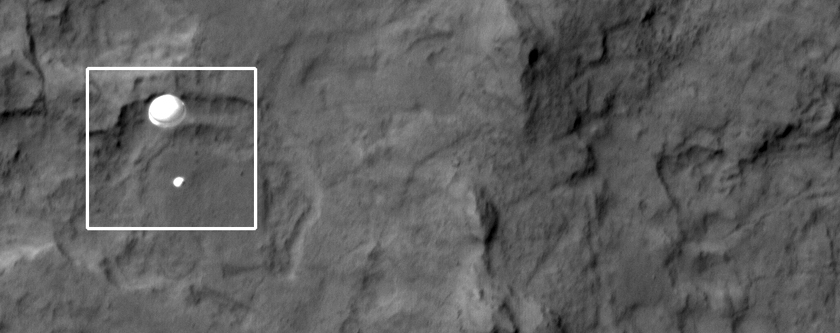 MSL Curiosity decent to Mars surface via HiRISE