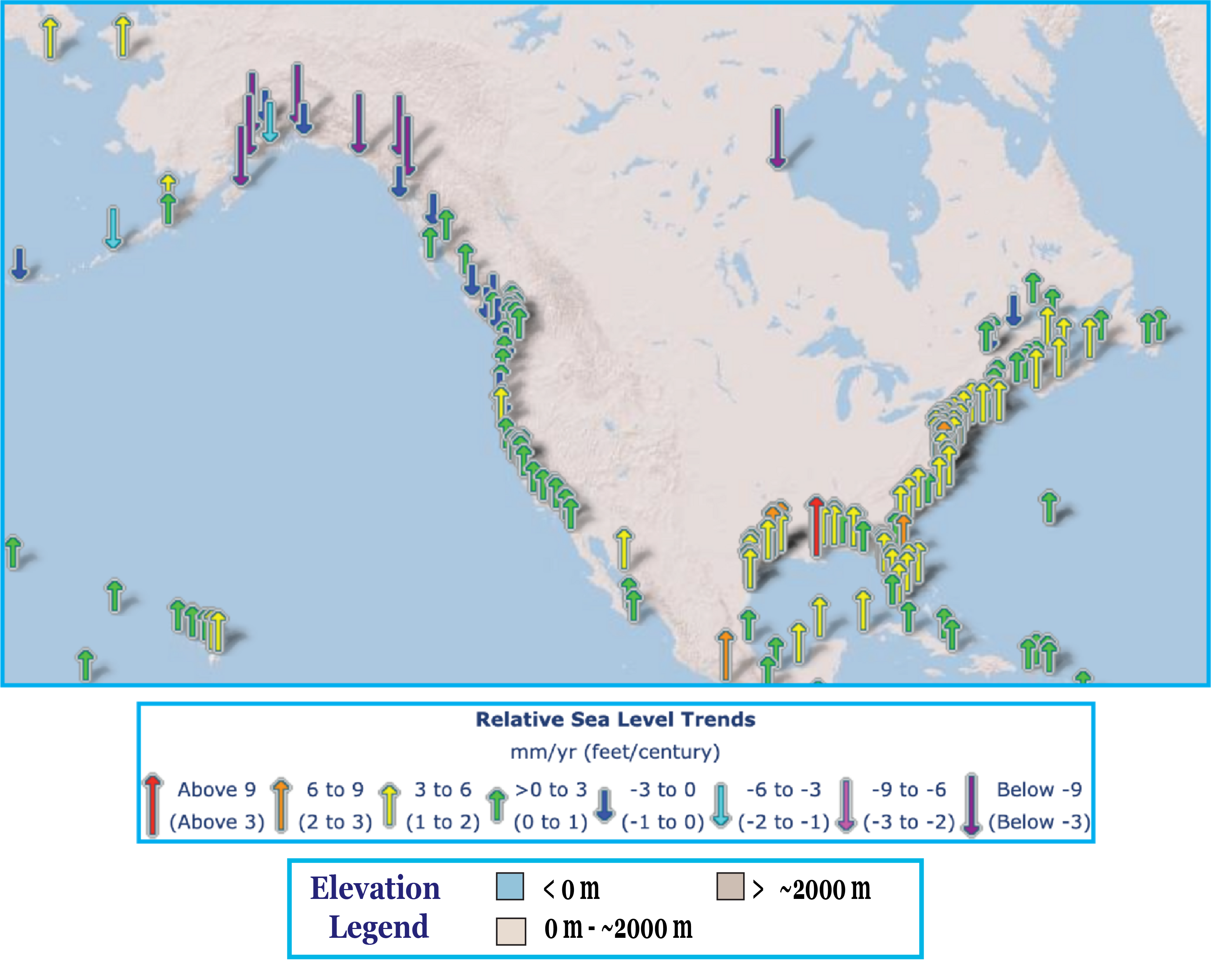 NOAA Sea Level Map