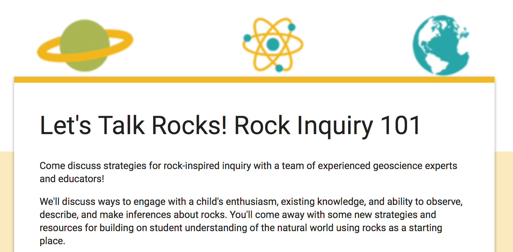Let's Talk Rocks! Rock Inquiry 101