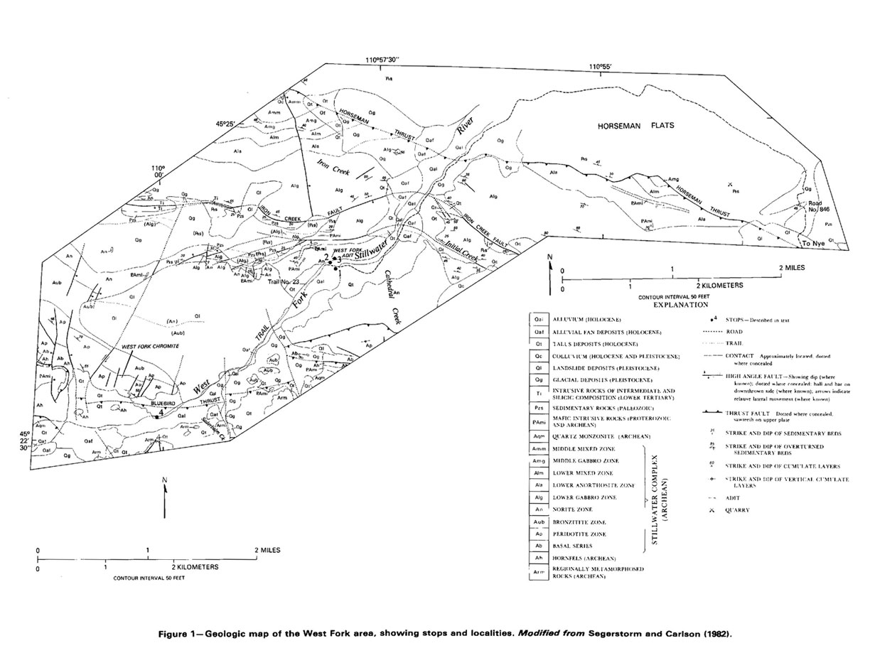 Guide to the Stillwater Complex Exposed in the West Fork Area