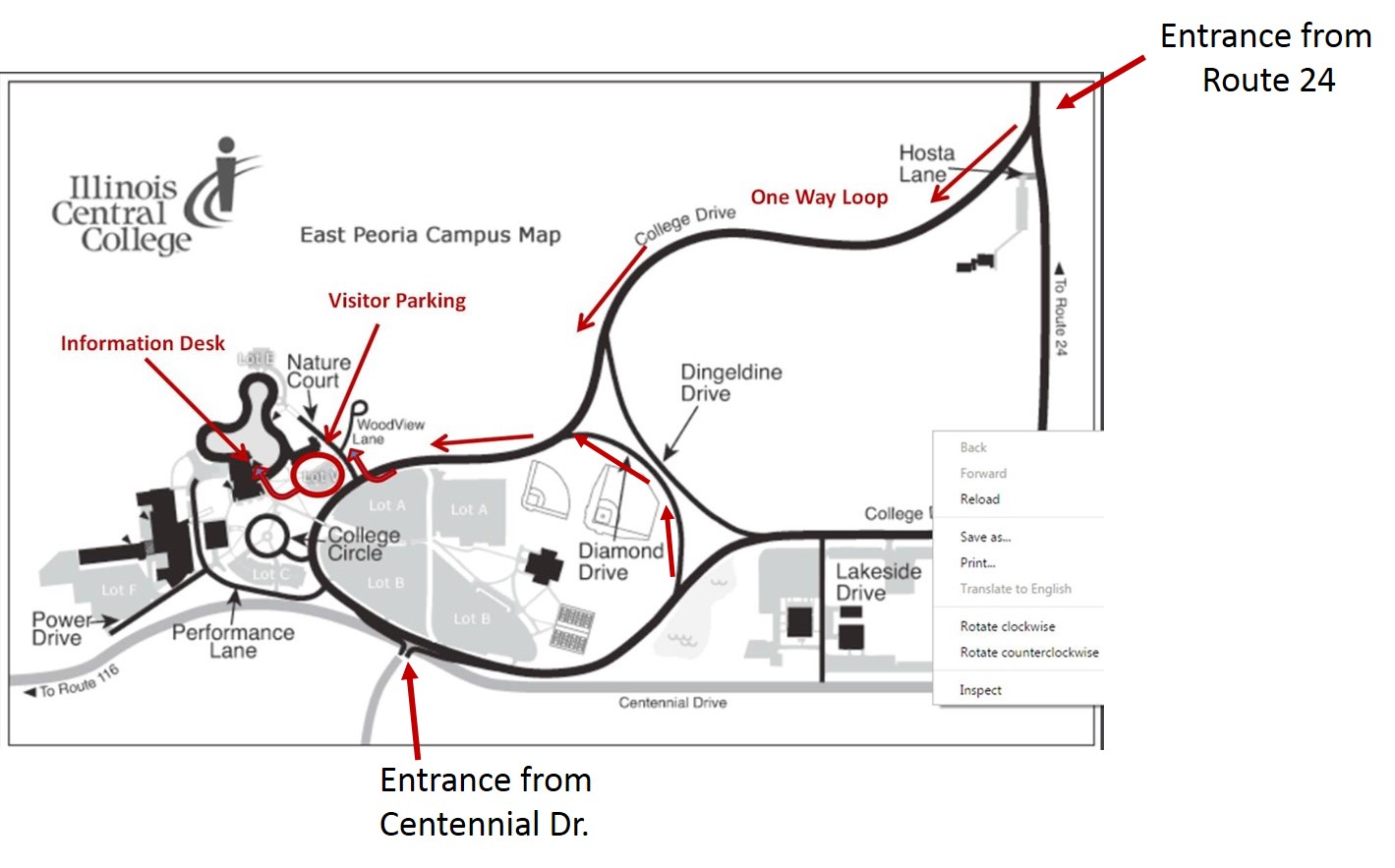 ICC Campus Driving Map