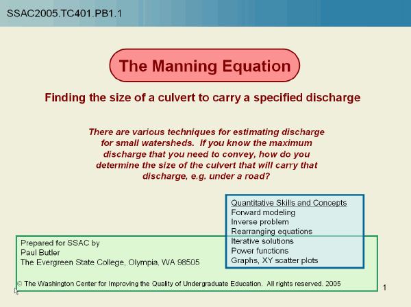 The Manning Equation