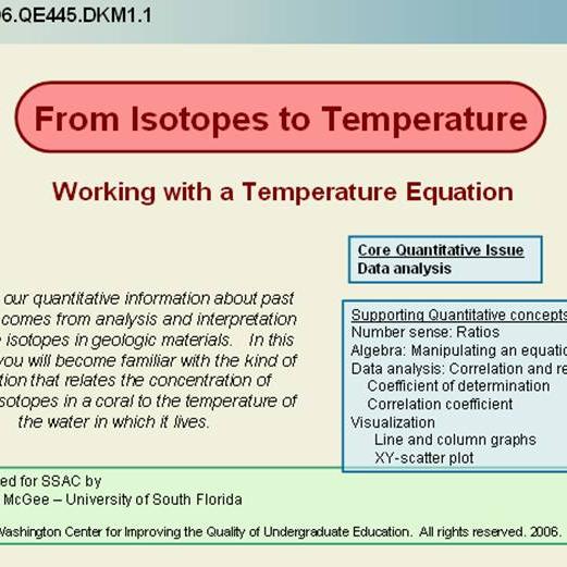 From Isotopes to Temperature: Working With A Temperature Equation