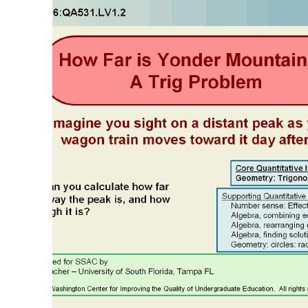 How Far is Yonder Mountain? -- A Trig Problem