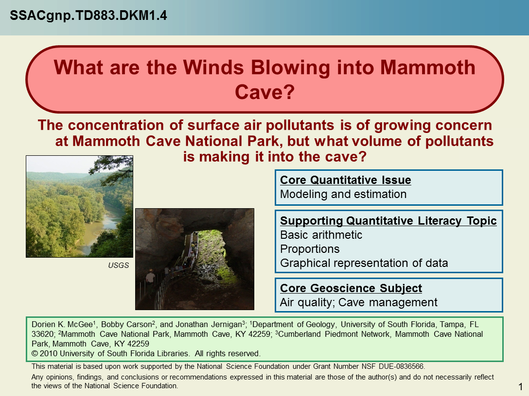 What are the Winds Blowing into Mammoth Cave?