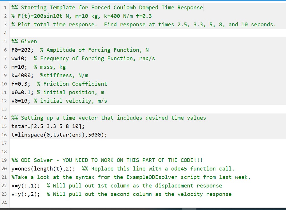 Forced Response with Coulomb Damping