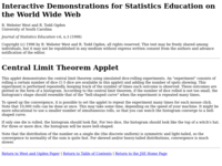 Central Limit Theorem Applet