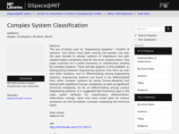 Complex System Classification