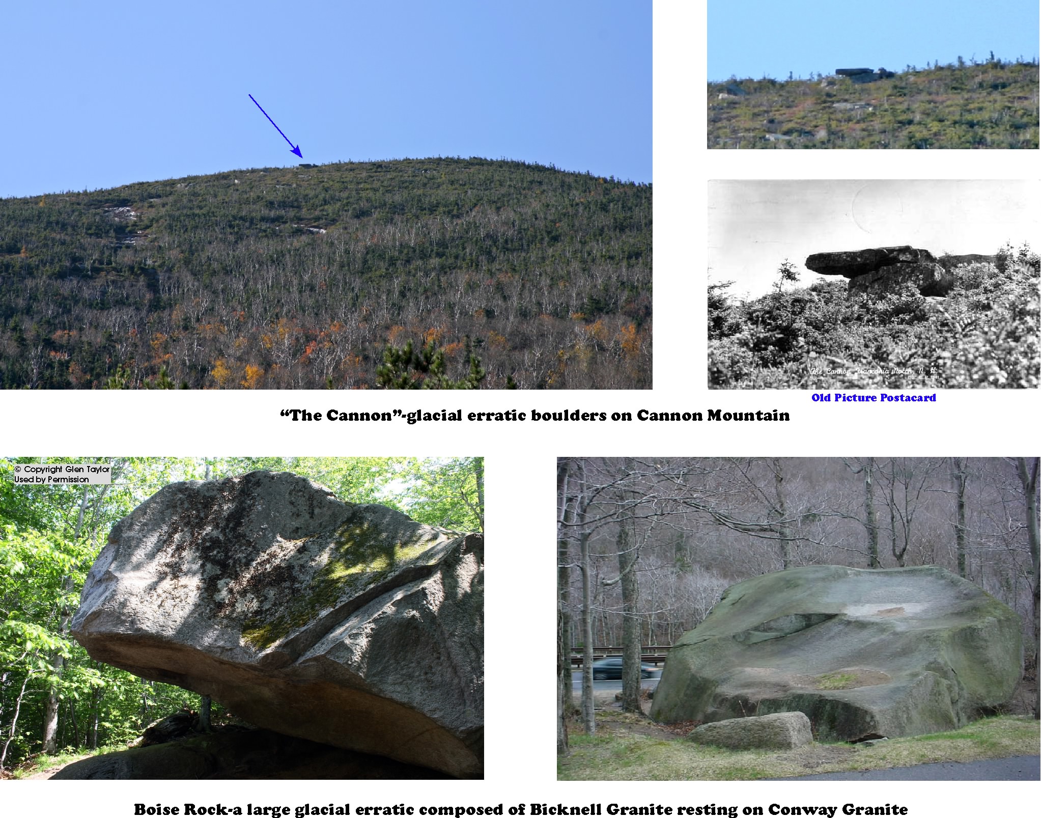 Figure 4: Glacial Erratics in Franconia Notch