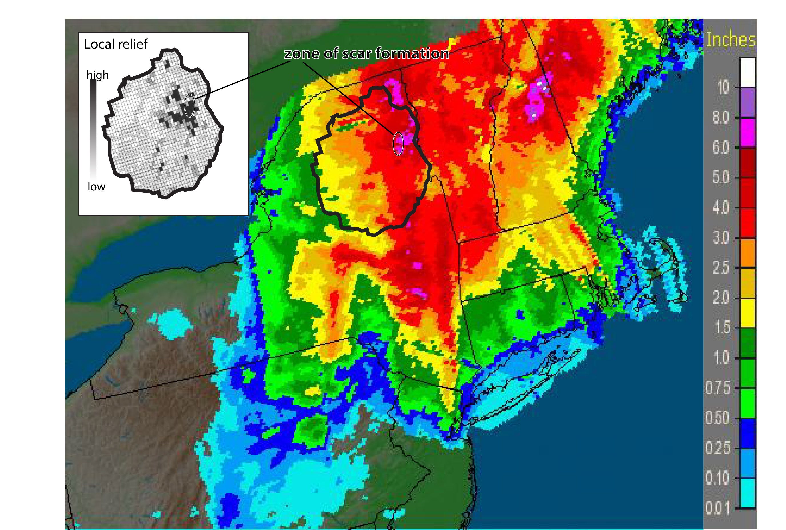 Fig. 1. Hurricane Irene precipitation