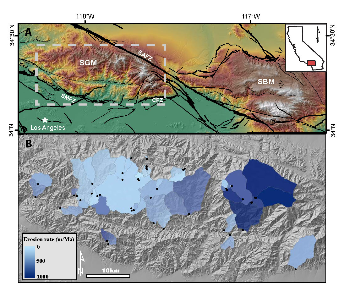 Overview map of the central transverse ranges, CA