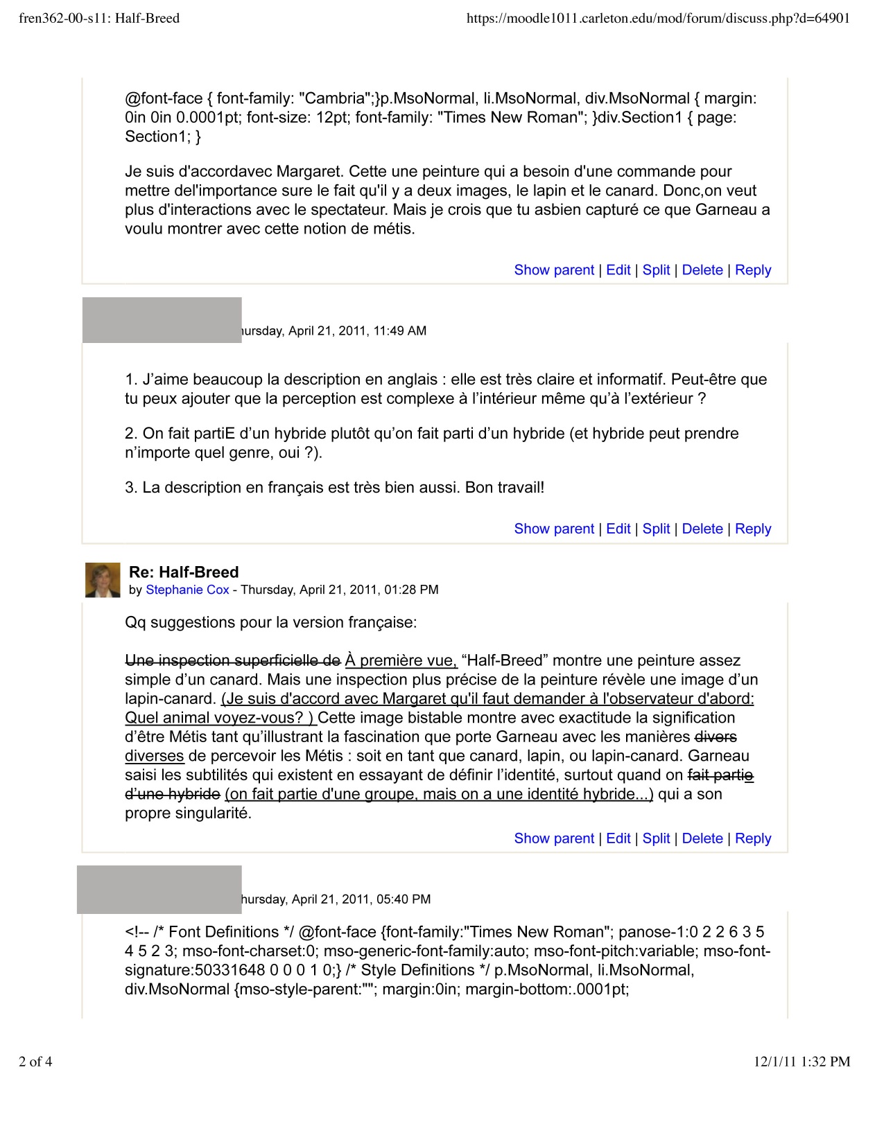 FREN 362: Transnational Writers in Quebec